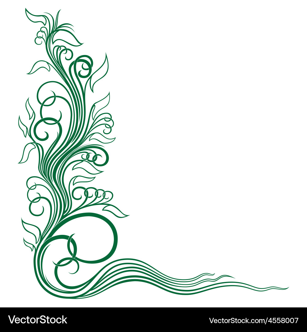 Corner floral ornament Royalty Free Vector Image