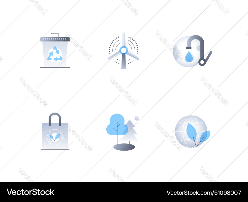 Eco-friendly attitude - flat design style icons Vector Image