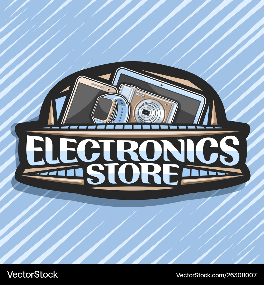 Logo for electronics store Royalty Free Vector Image