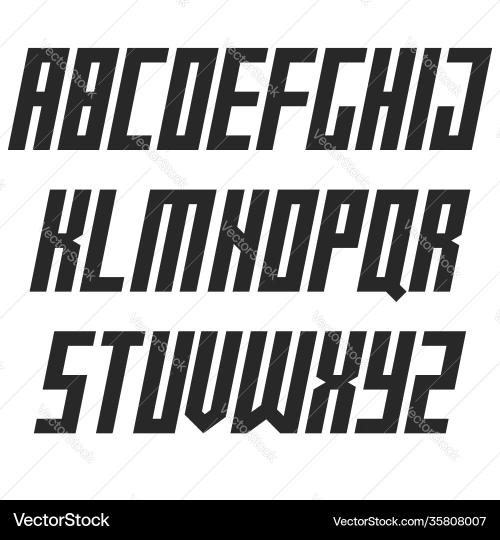 Modern bold italic font sans serif typography Vector Image