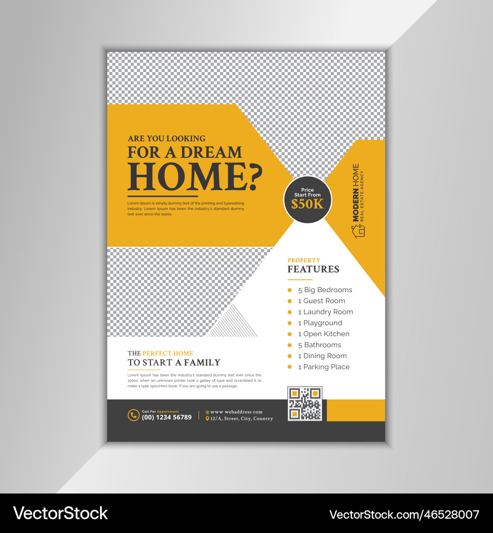 Print ready modern real estate flyer design ads Vector Image