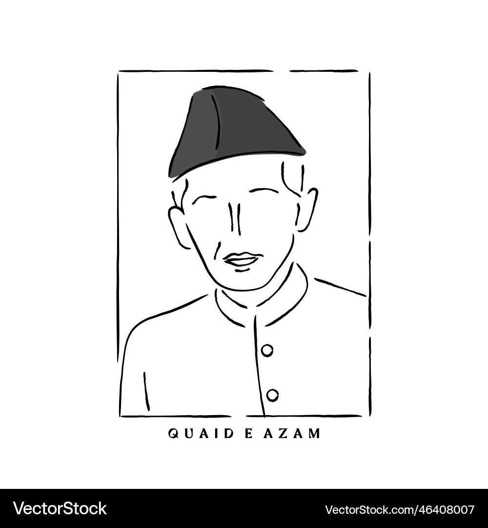 Quaid e azam ali Royalty Free Vector Image - VectorStock