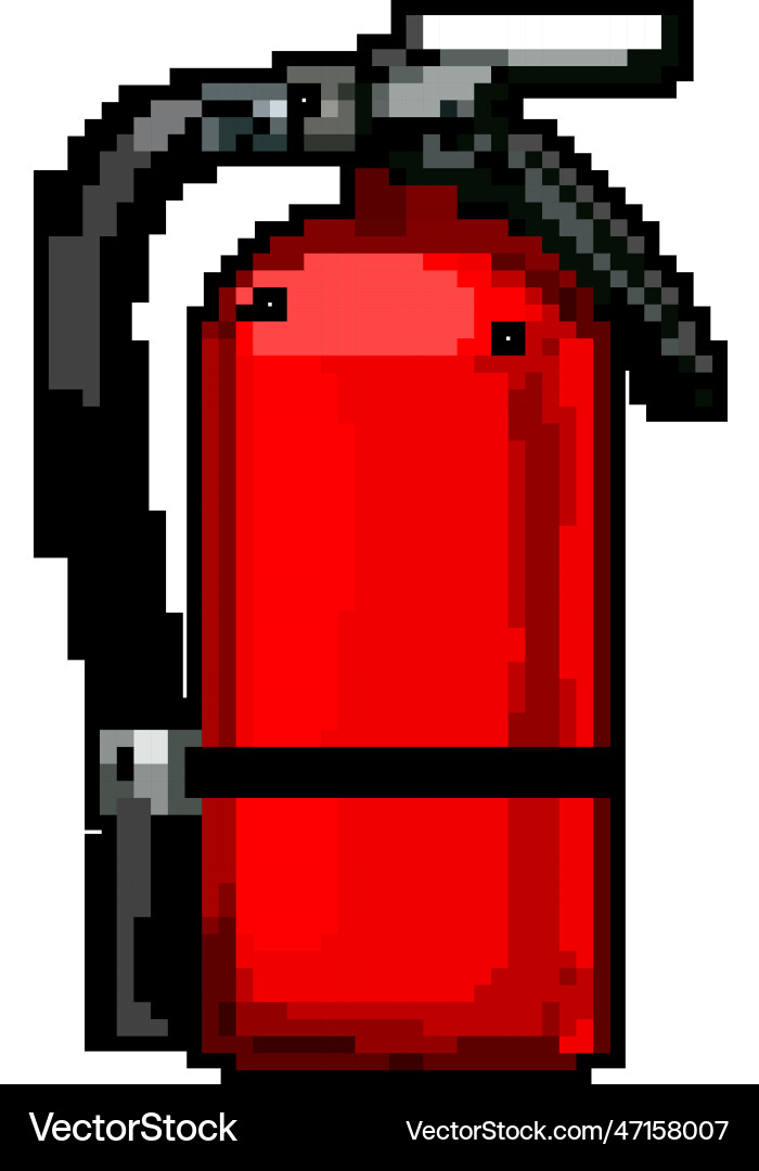 Safety fire extinguisher game pixel art Royalty Free Vector