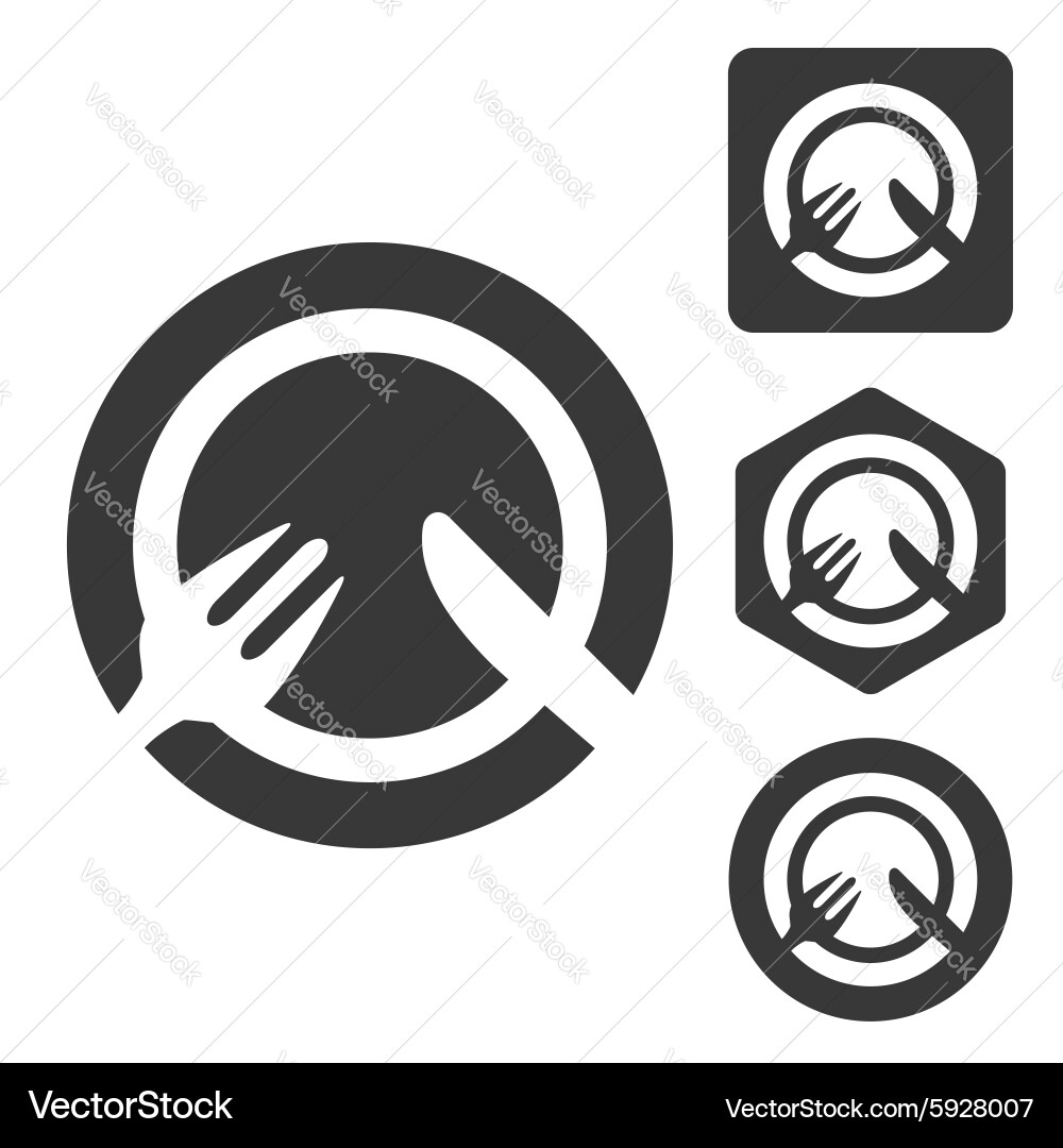 Simple Dinner Icon Set Royalty Free Vector Image