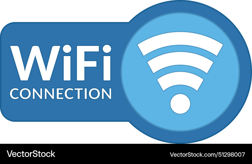 Wifi connection label Royalty Free Vector Image