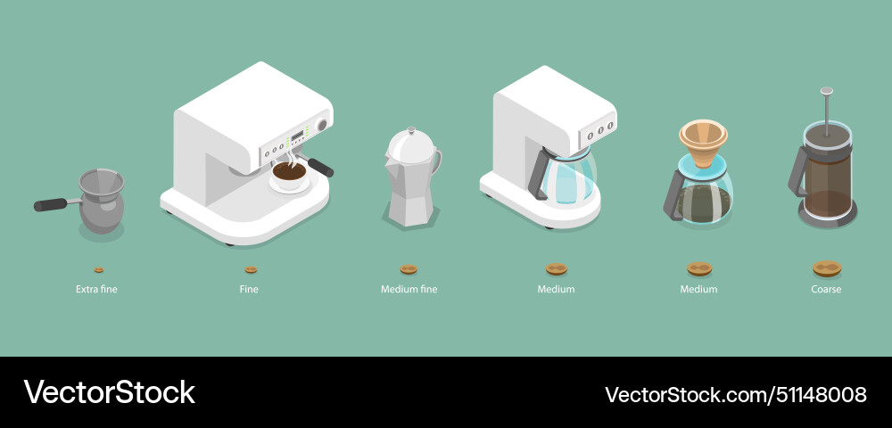 3d isometric flat of coffee Royalty Free Vector Image