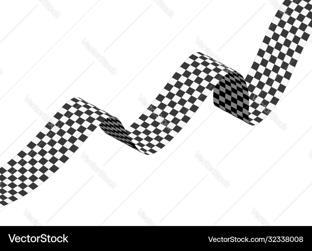 Checkered racing flag ribbon Royalty Free Vector Image