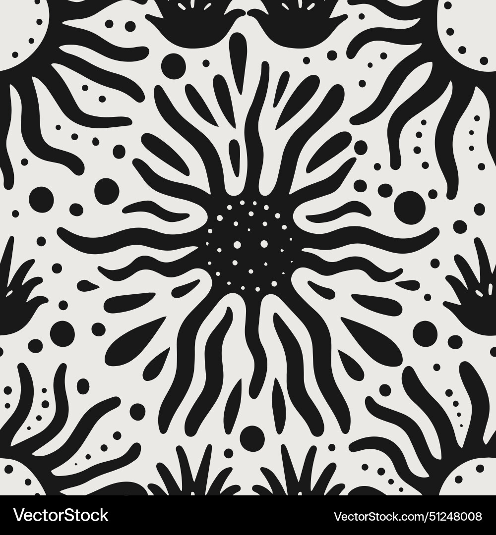 Decorative sun and plant motifs Royalty Free Vector Image