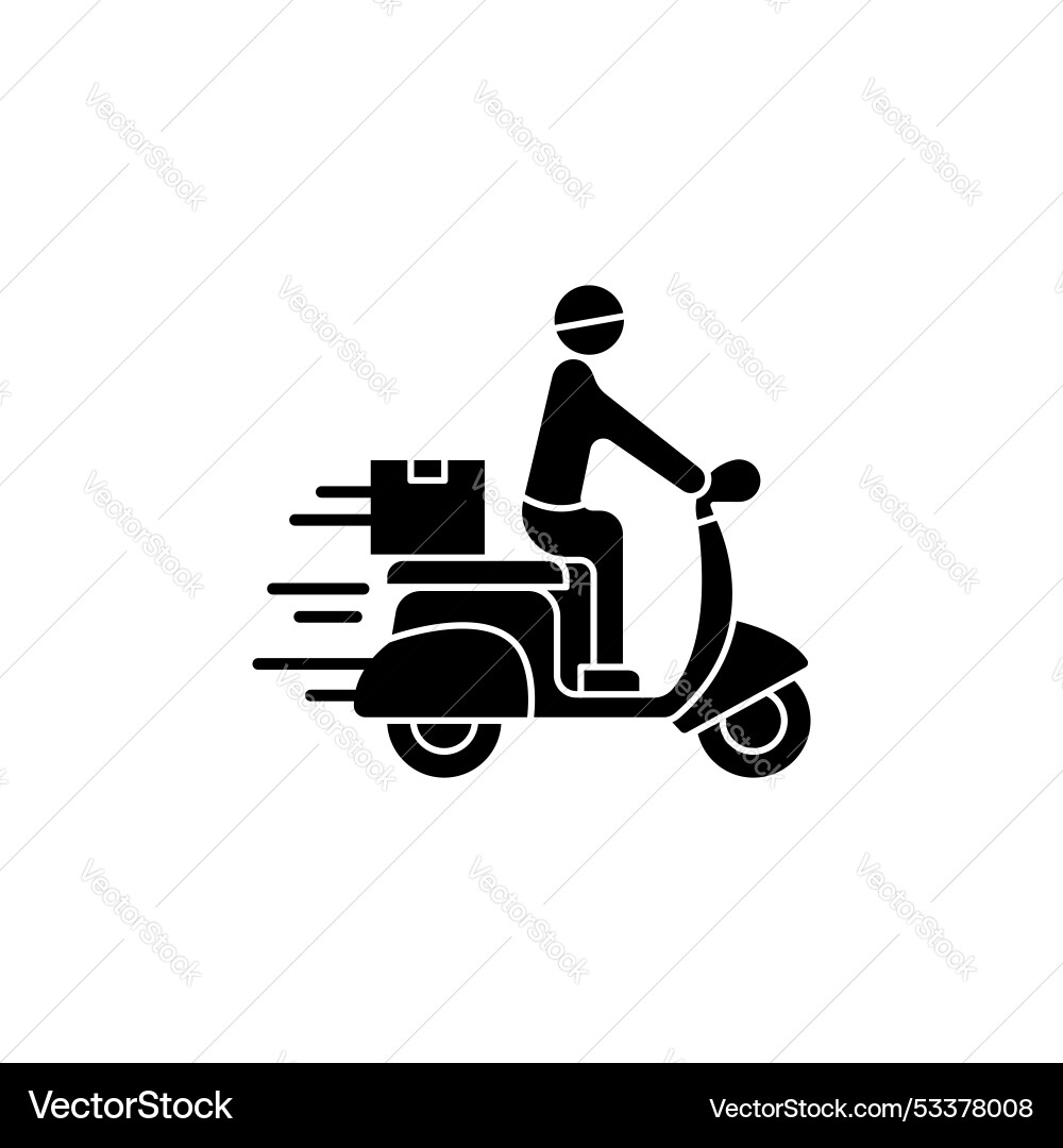 Delivery man riding motorcycle icon set scooter Vector Image