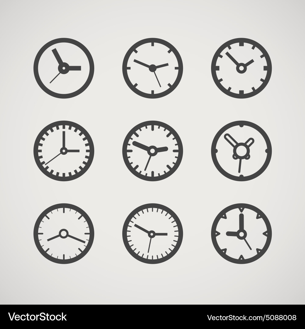 Different clocks collection Royalty Free Vector Image