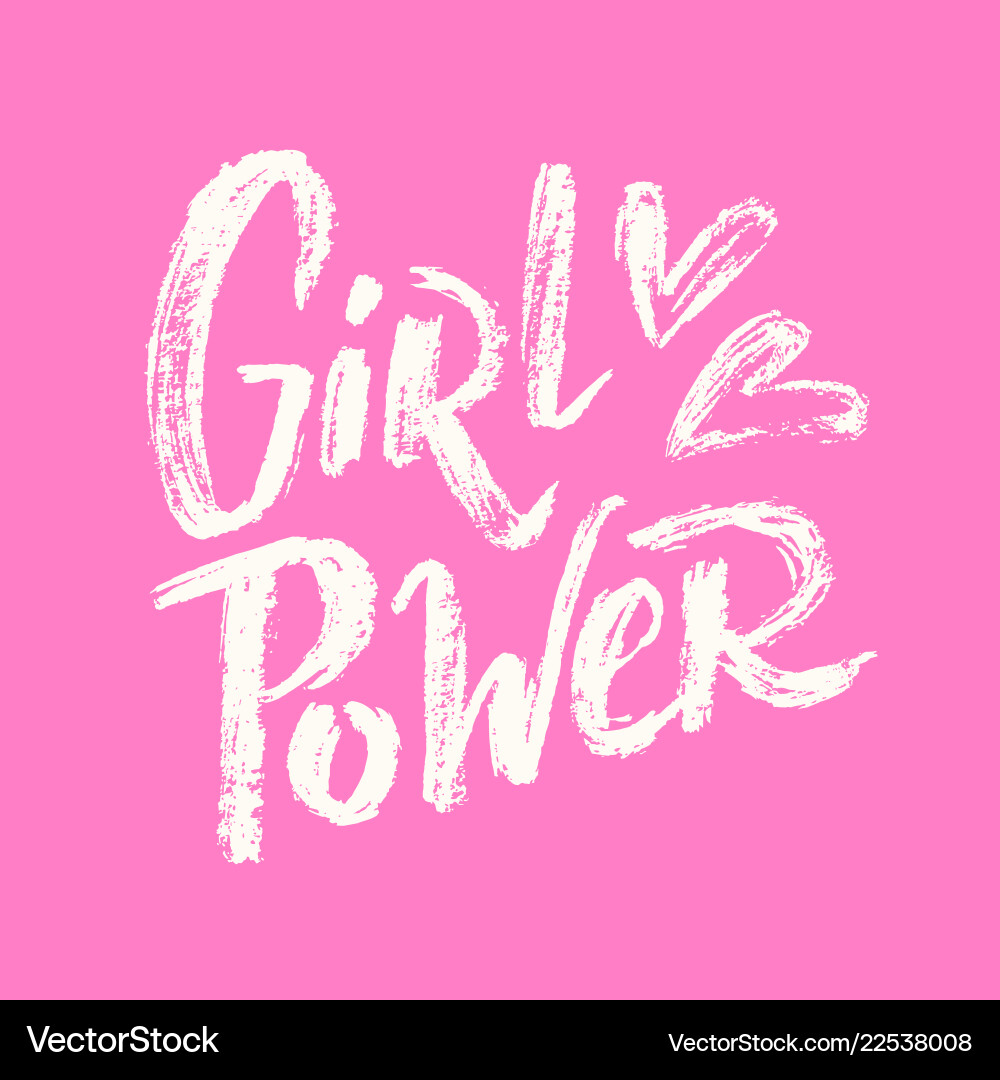 Girl power lettering 02 Royalty Free Vector Image