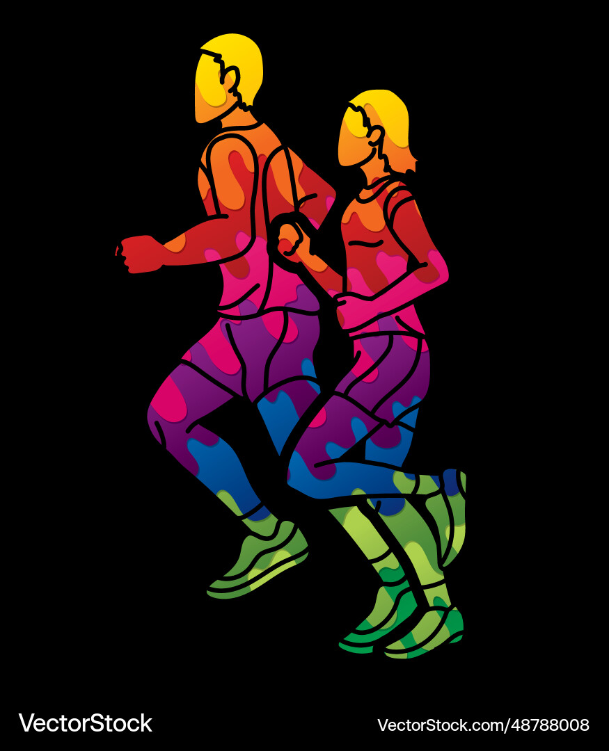 Group of Runners Marathon Royalty Free Vector Image
