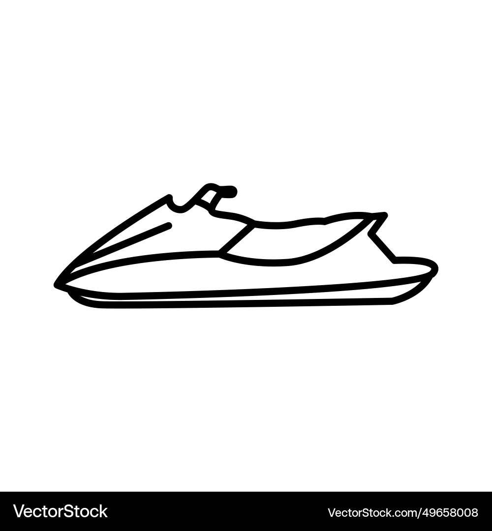 Jet boat line logo icon image Royalty Free Vector Image