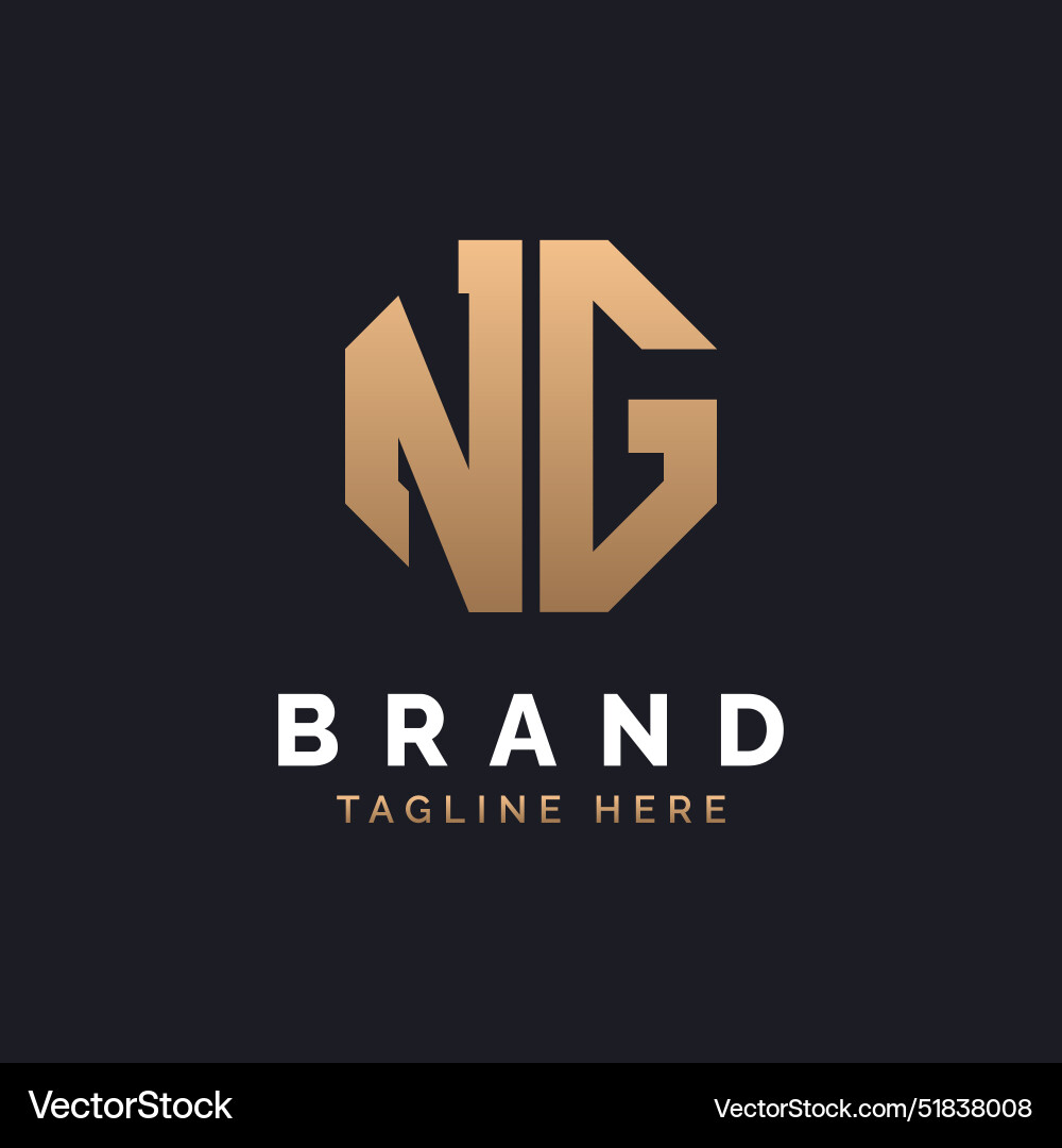 Ng logo design modern minimal elegant and luxury Vector Image
