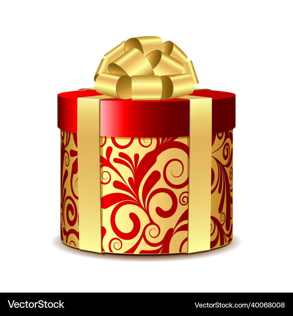 Red and gold gift box Royalty Free Vector Image