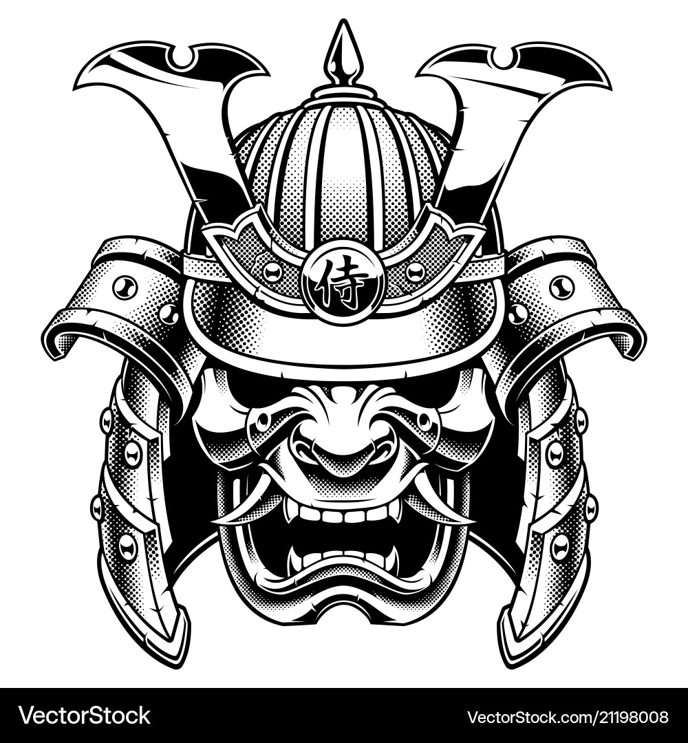 Samurai Warrior Mask Royalty Free Vector Image