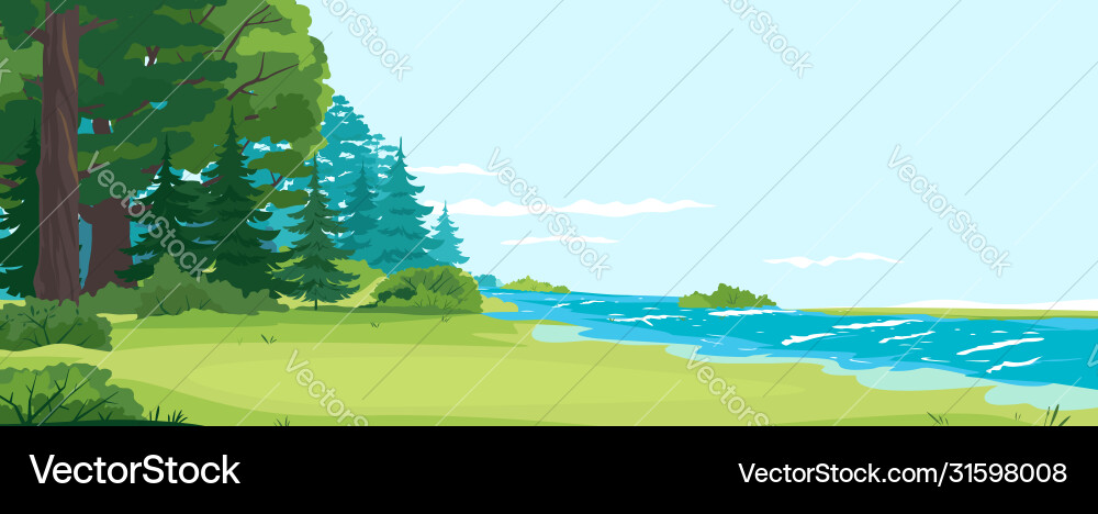 Scenic place for outdoor recreation Royalty Free Vector