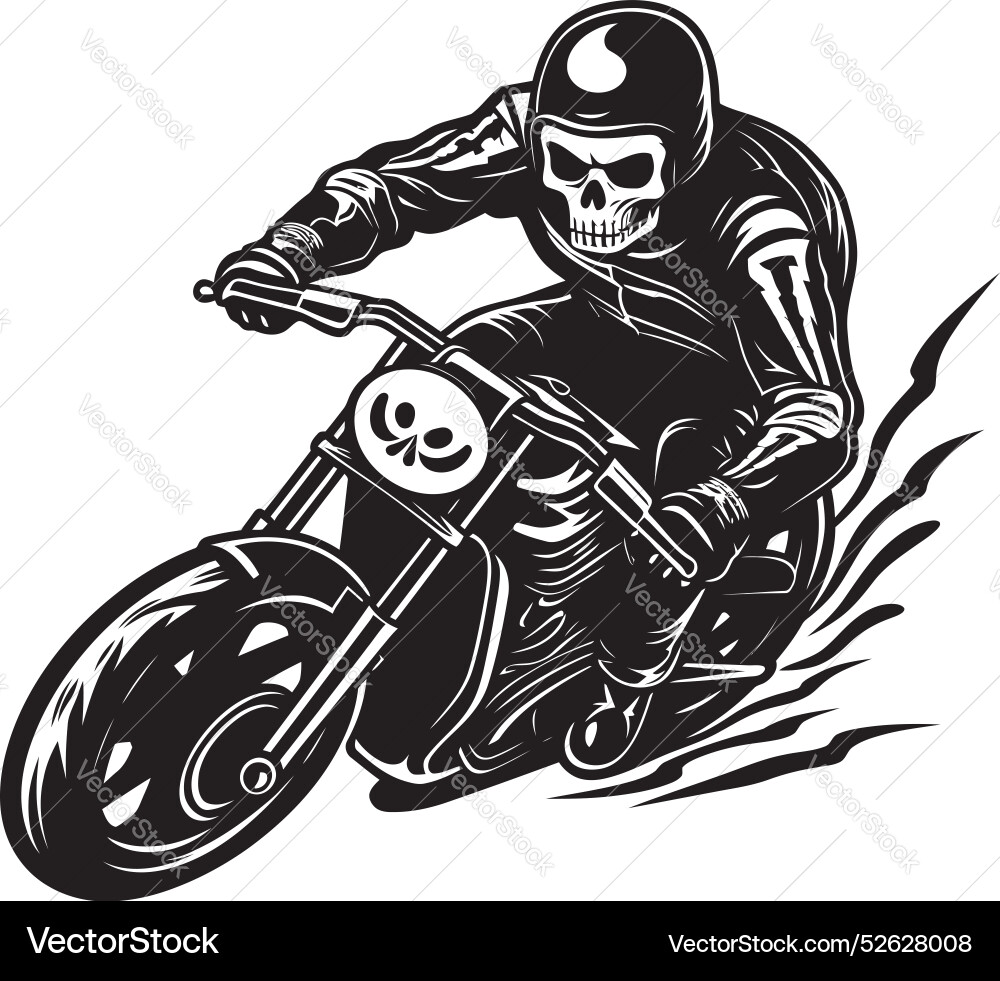 Skull surge motorcycle rider icon graphics Vector Image