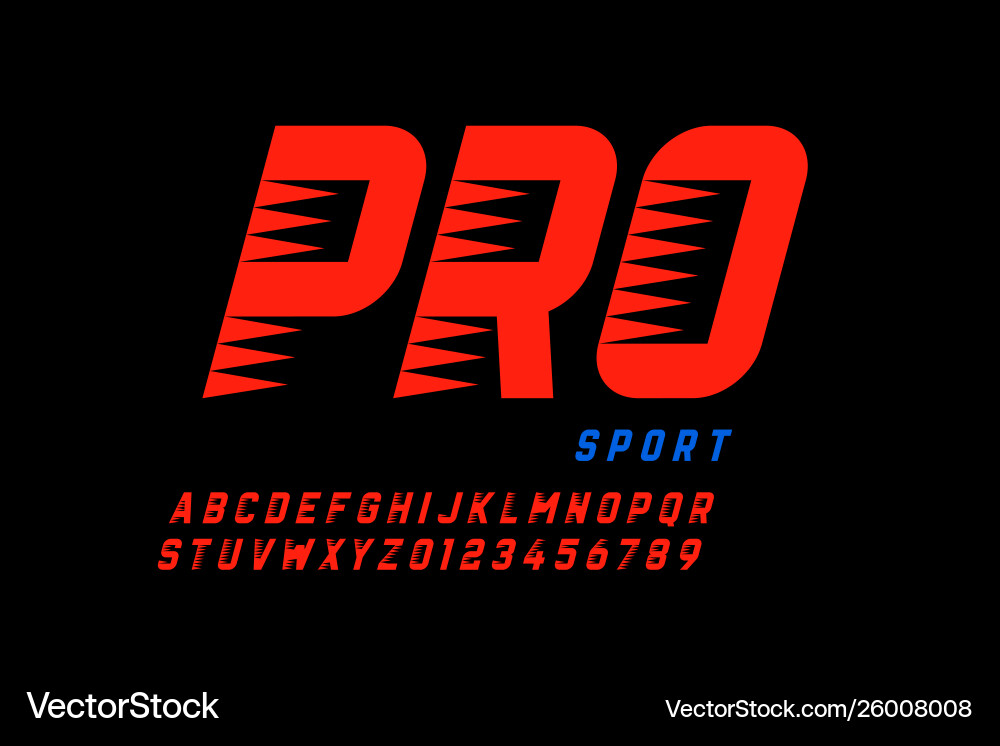 Sport style modern font alphabet letters Vector Image
