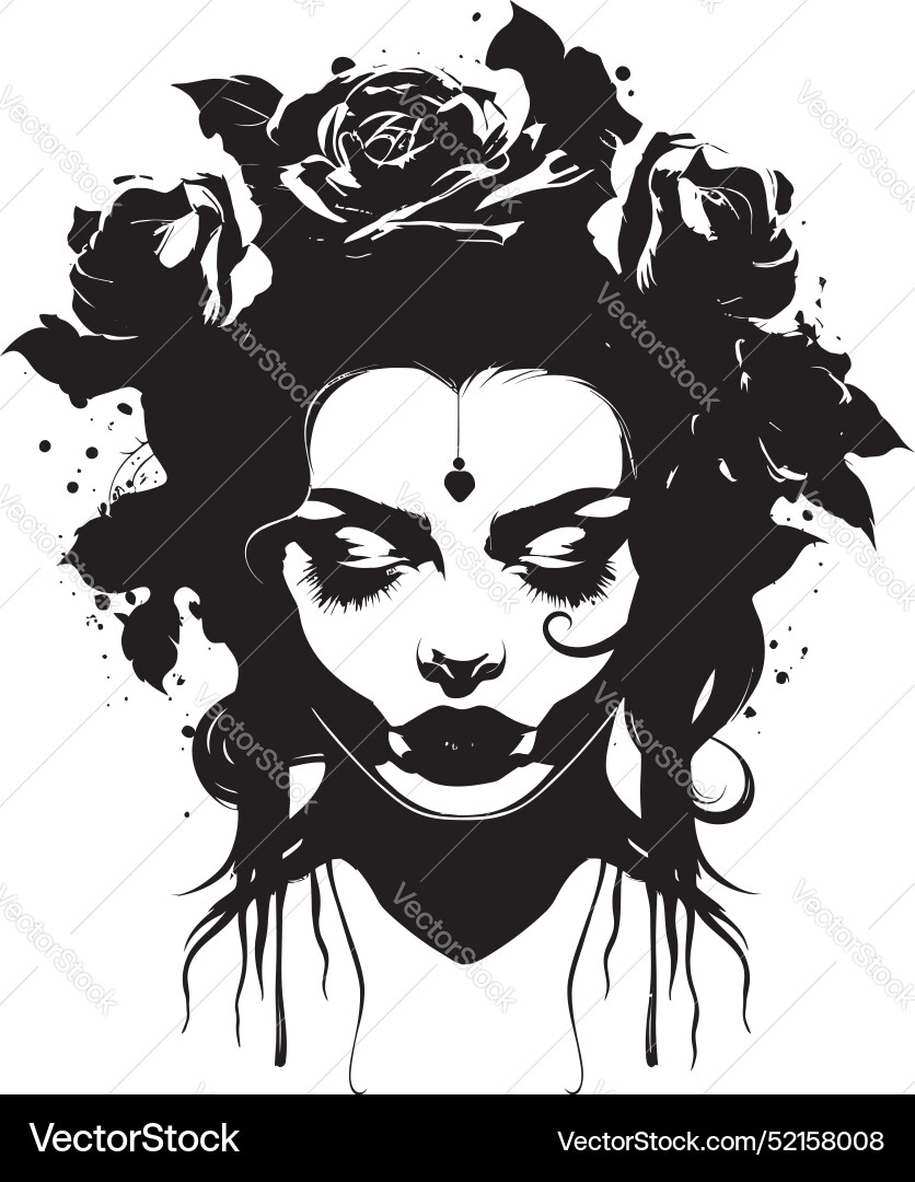Whispering blossom sorceress beautiful witch Vector Image