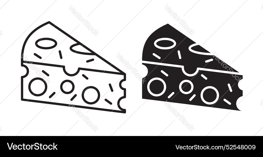 Cheese thin line icon set Royalty Free Vector Image