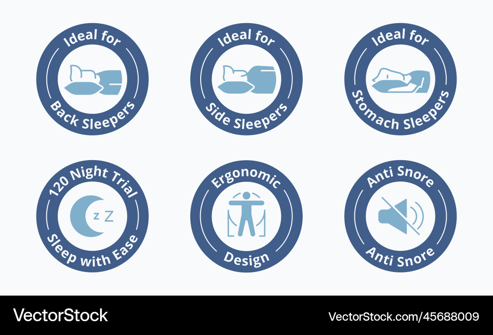 Ergonomic pillow certification sign Royalty Free Vector