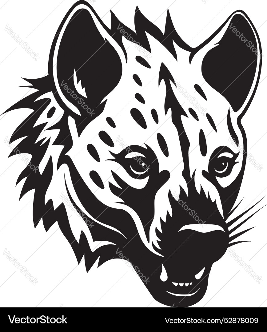 Minimal hyena elegance in art abstract predator Vector Image