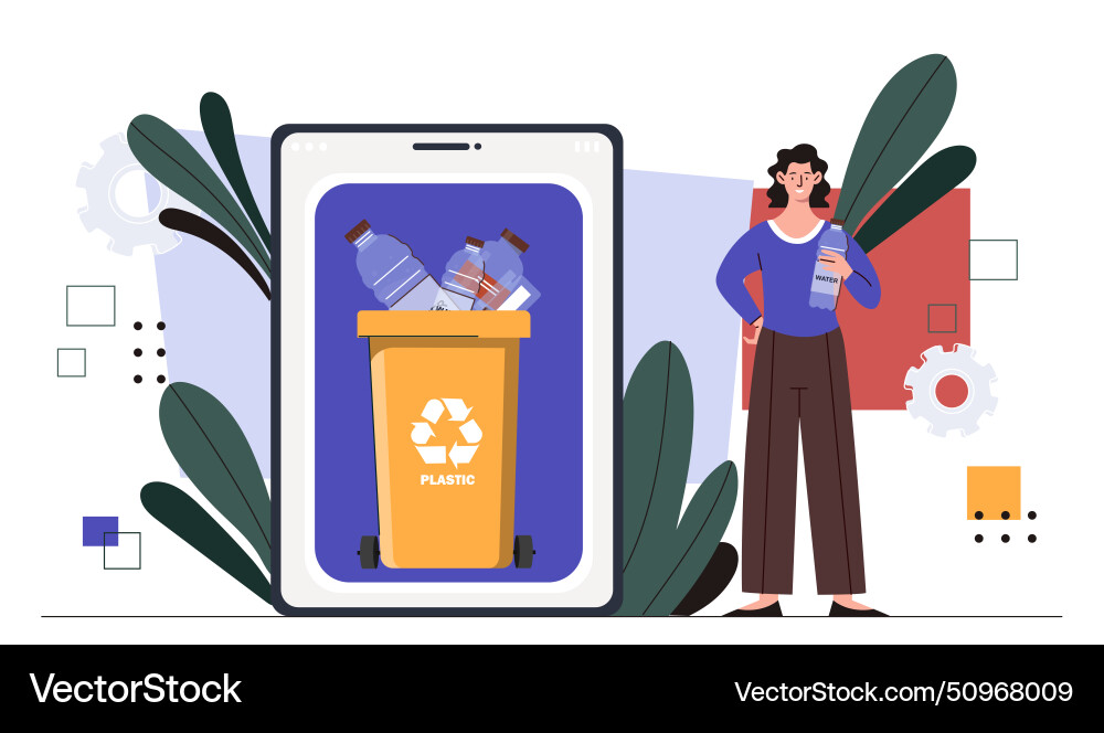 Plastic pollution problem Royalty Free Vector Image