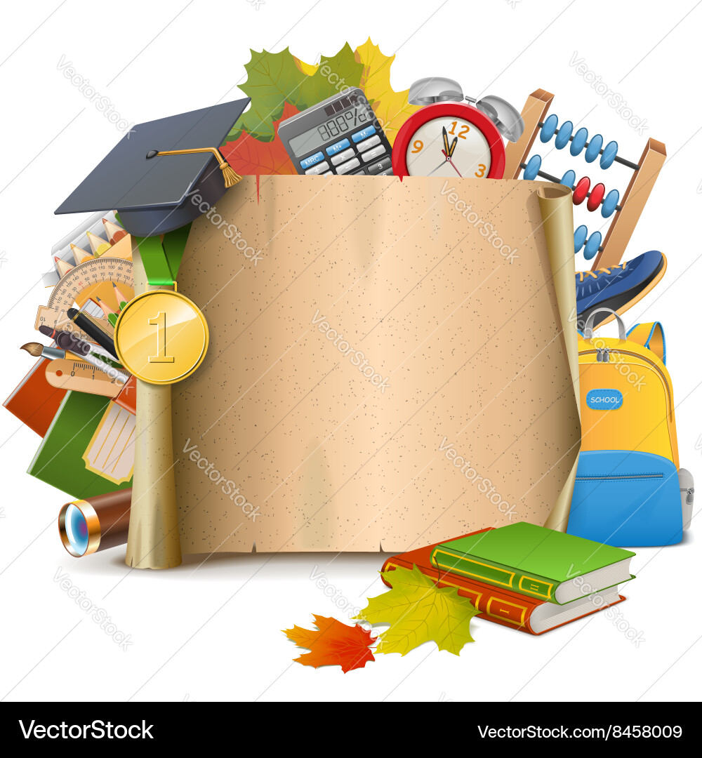 School scroll Royalty Free Vector Image - VectorStock