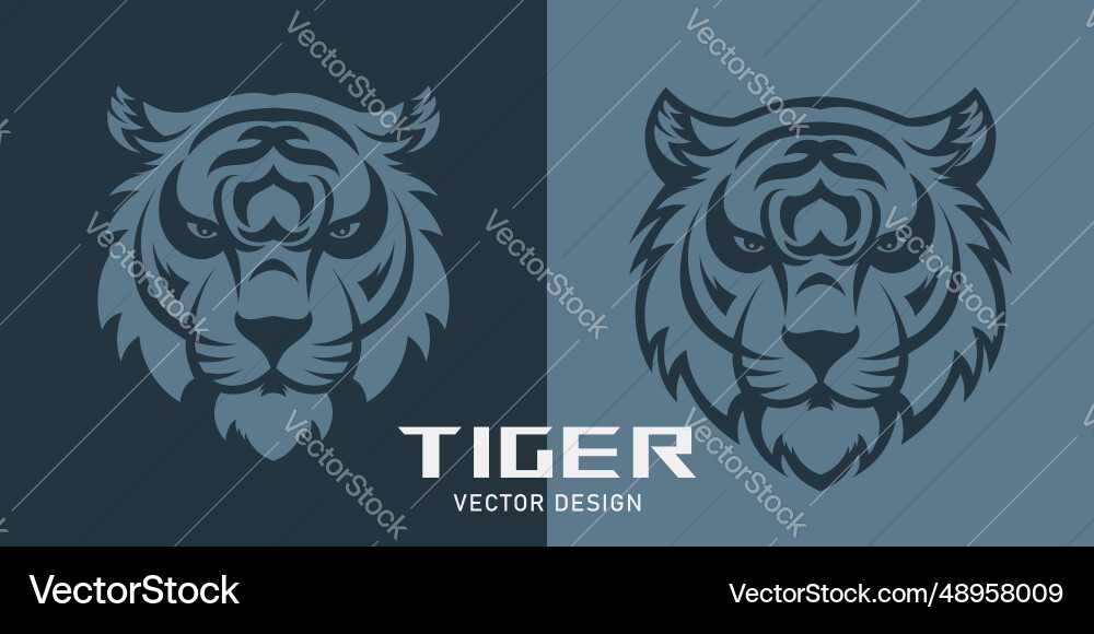 Tiger Head Logo Template Royalty Free Vector Image