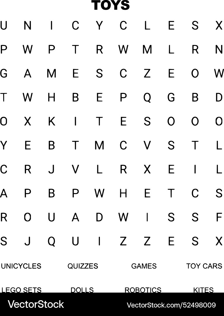 Words search puzzle game activity worksheet Vector Image