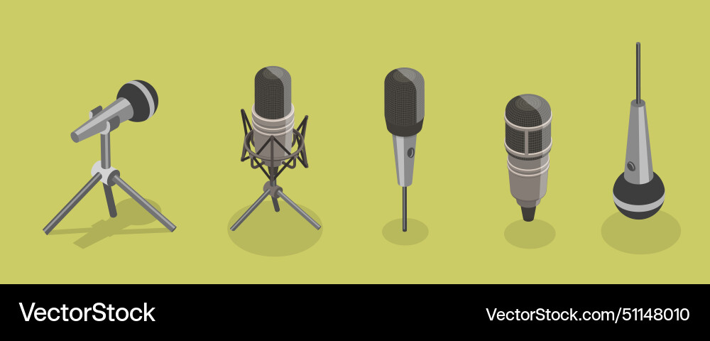 3d isometric flat of music Royalty Free Vector Image