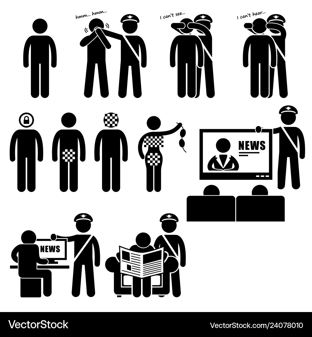 Censor censorhip government media restrictions Vector Image
