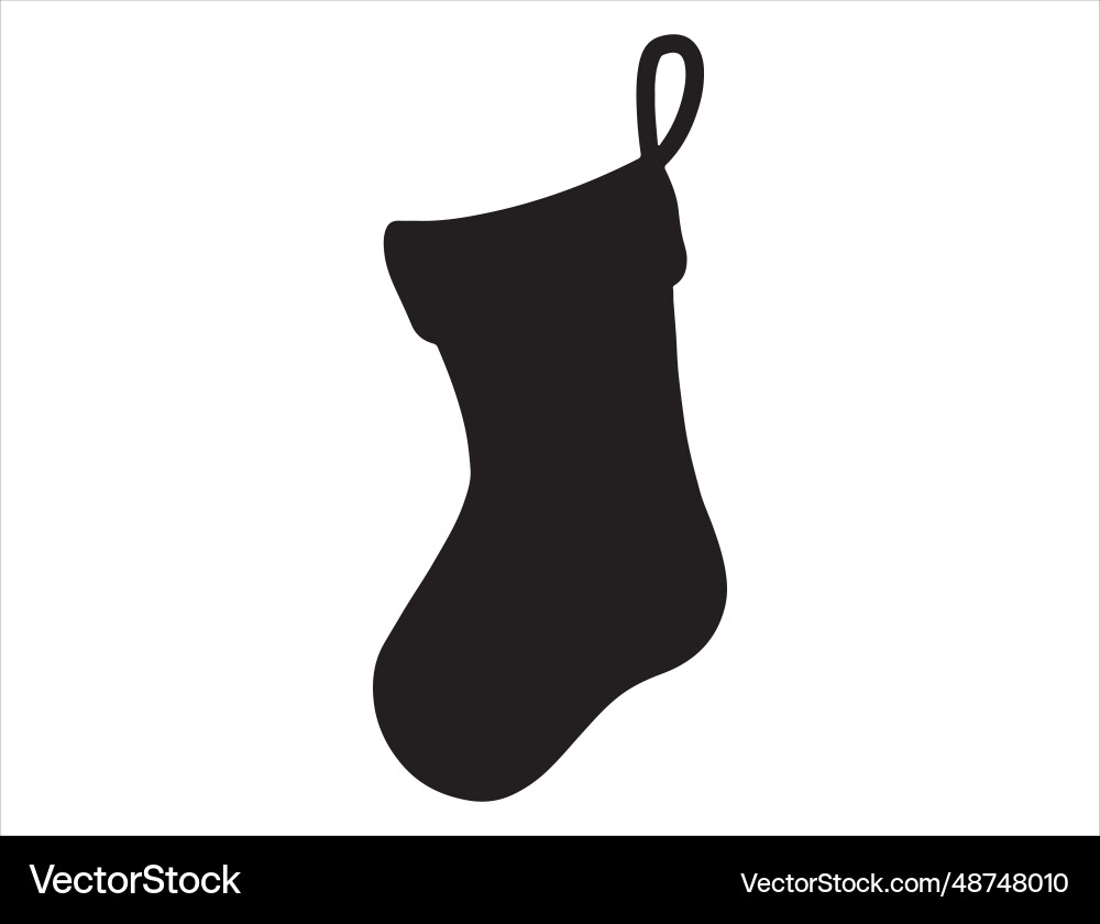 Christmas stocking silhouette art Royalty Free Vector Image