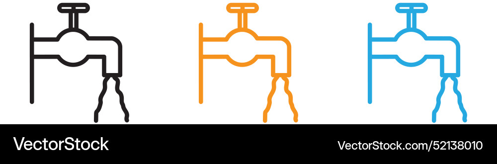 Faucet tap water logo set collection for web app Vector Image