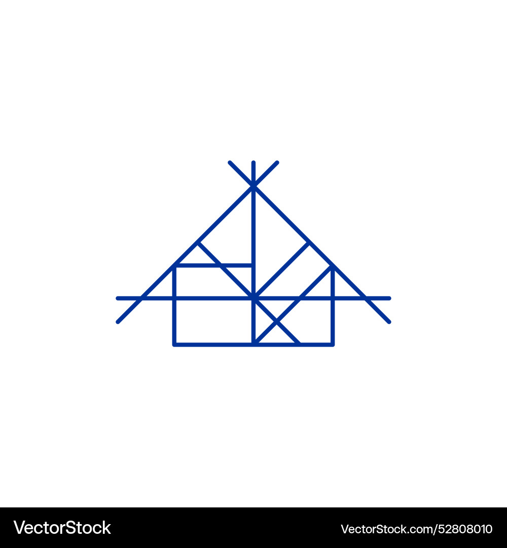 House plan blueprint logo architect icon Vector Image