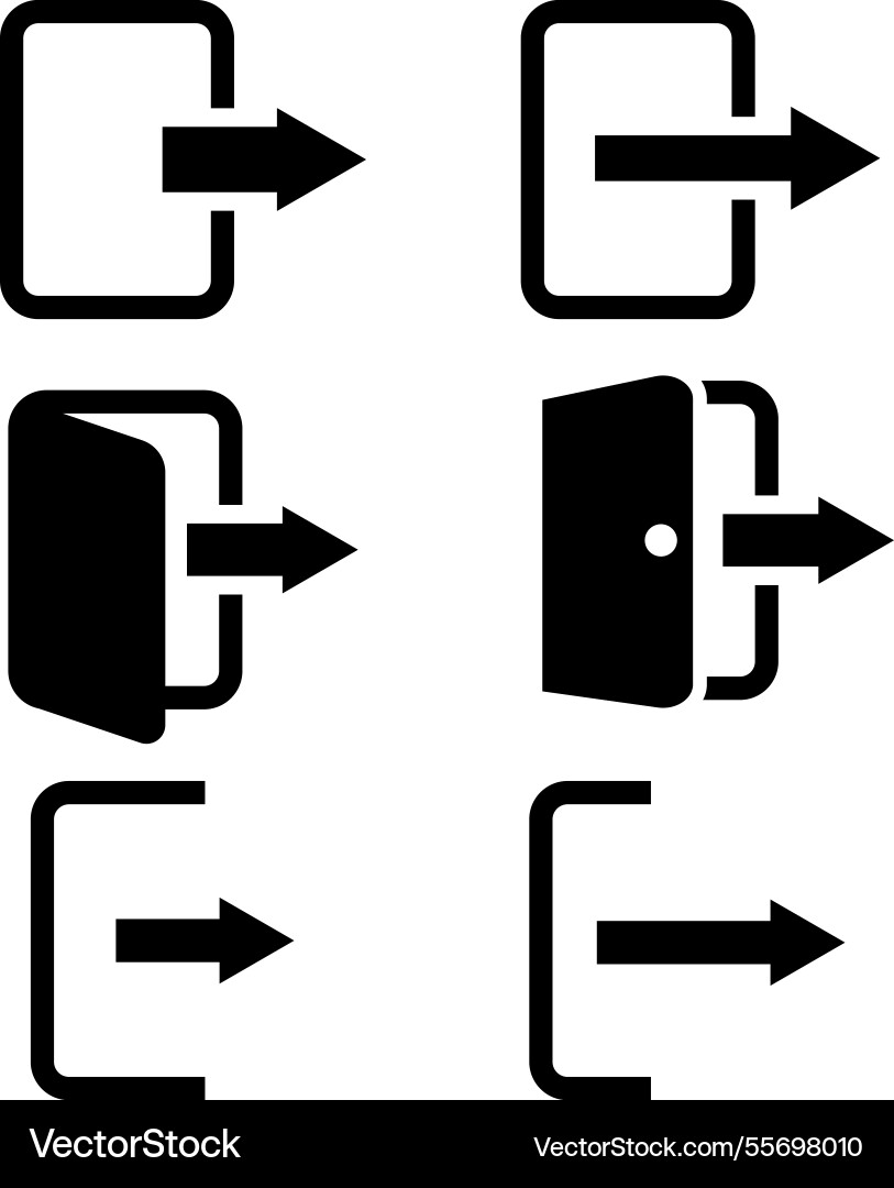 Logout icon sign out symbol exit flat Royalty Free Vector