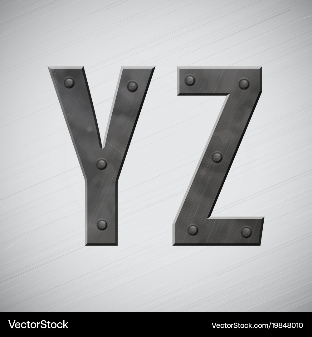 Metallic Bolt Letters Royalty Free Vector Image