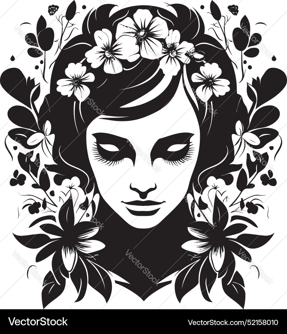 Mystic ivy witchcraft beautiful witch emblem Vector Image