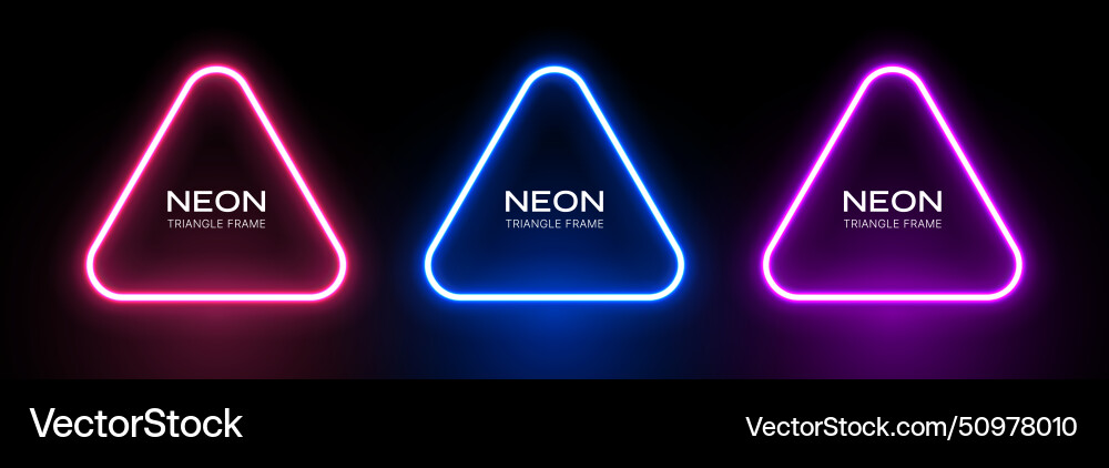 Neon light triangle Royalty Free Vector Image - VectorStock