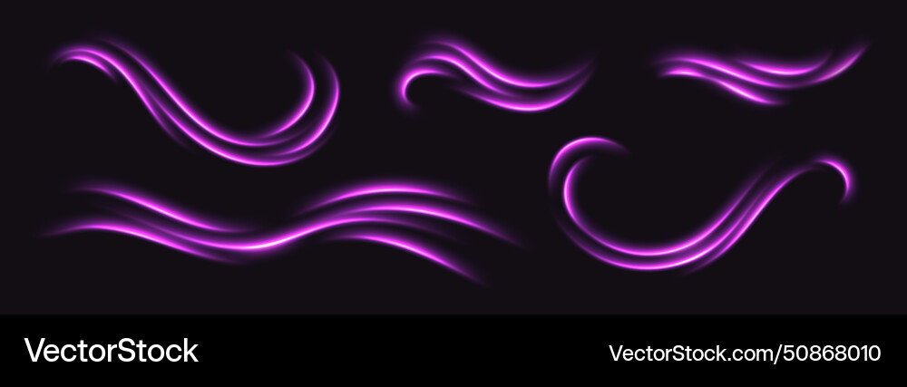Pink speed lines light in motion glowing Vector Image