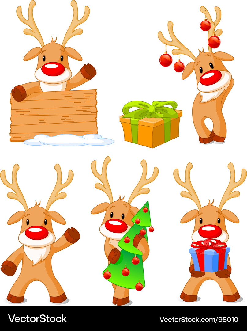 Reindeer rudolph Royalty Free Vector Image - VectorStock