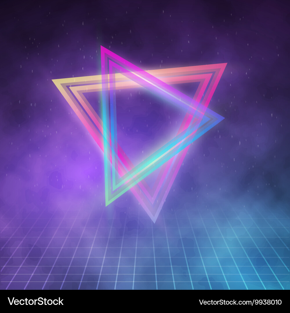 Retro Neon Party Poster - 80s Disco Royalty Free Vector