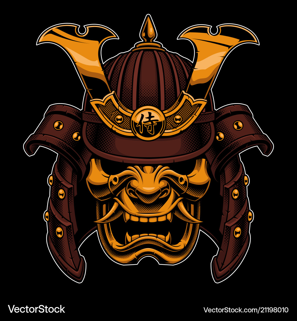 Samurai color version Royalty Free Vector Image