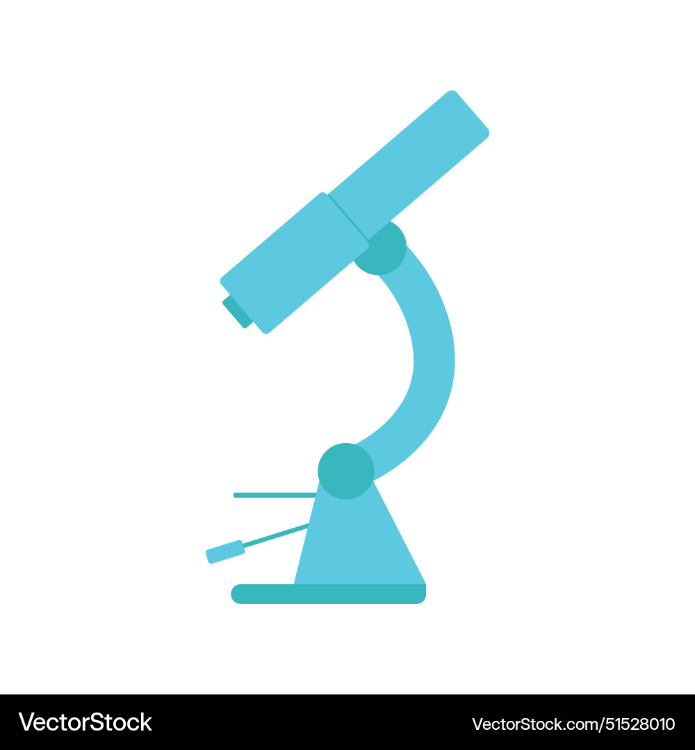 School blue microscope for studying biology Vector Image