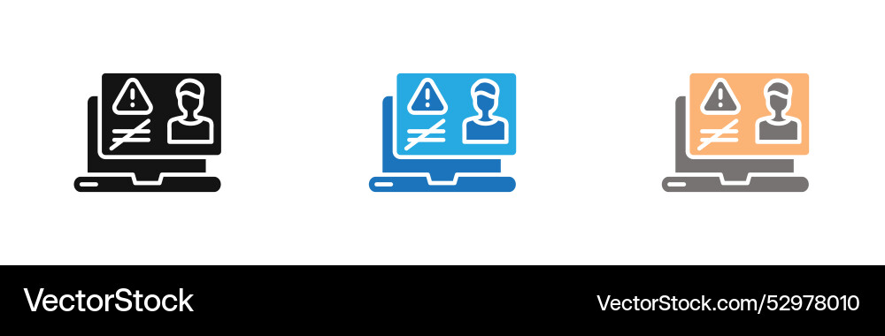 Unauthorized access icon line art logo set Vector Image