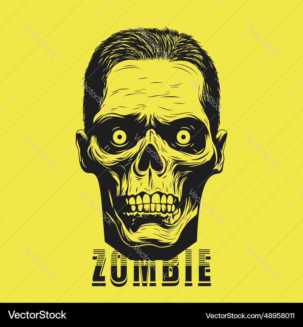 Cartoon zombie head Royalty Free Vector Image - VectorStock