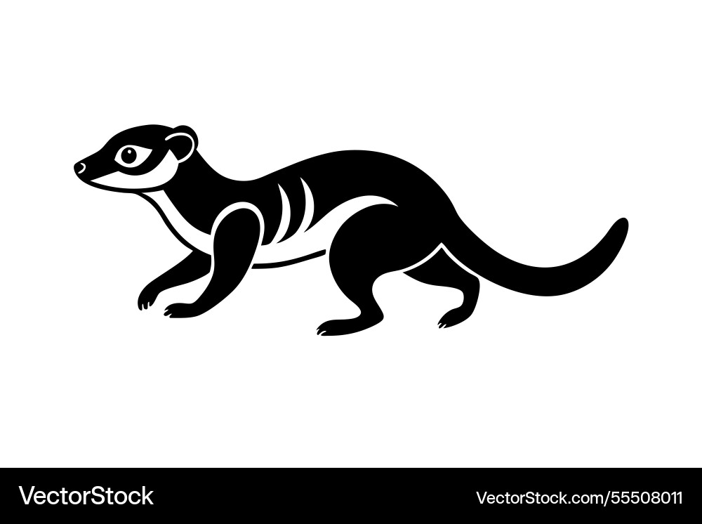 Cute meerkat silhouette Royalty Free Vector Image