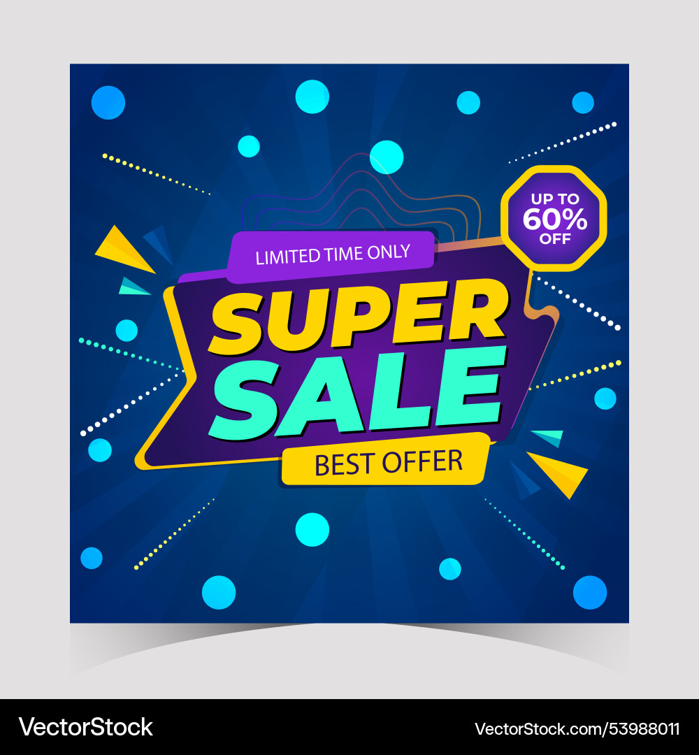 Flash sale discount banner super posts Royalty Free Vector
