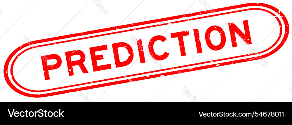 Grunge red prediction word rubber seal stamp Vector Image